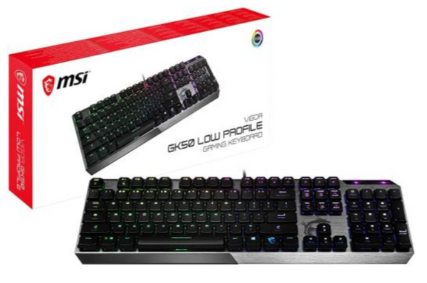 MSI Vigor GK50 Low Profile Gaming Keyboard, Per Key RGB Mystic Light ...